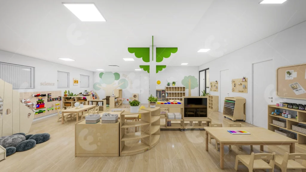 The matching principles of daycare furniture and wall colors - Eibeleplay